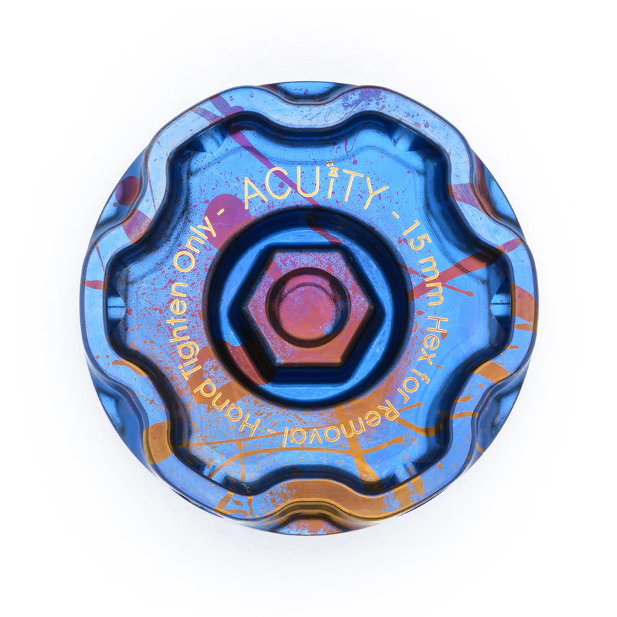 Acuity Instruments Podium Oil Cap - Splatter Titanium - Honda Acura